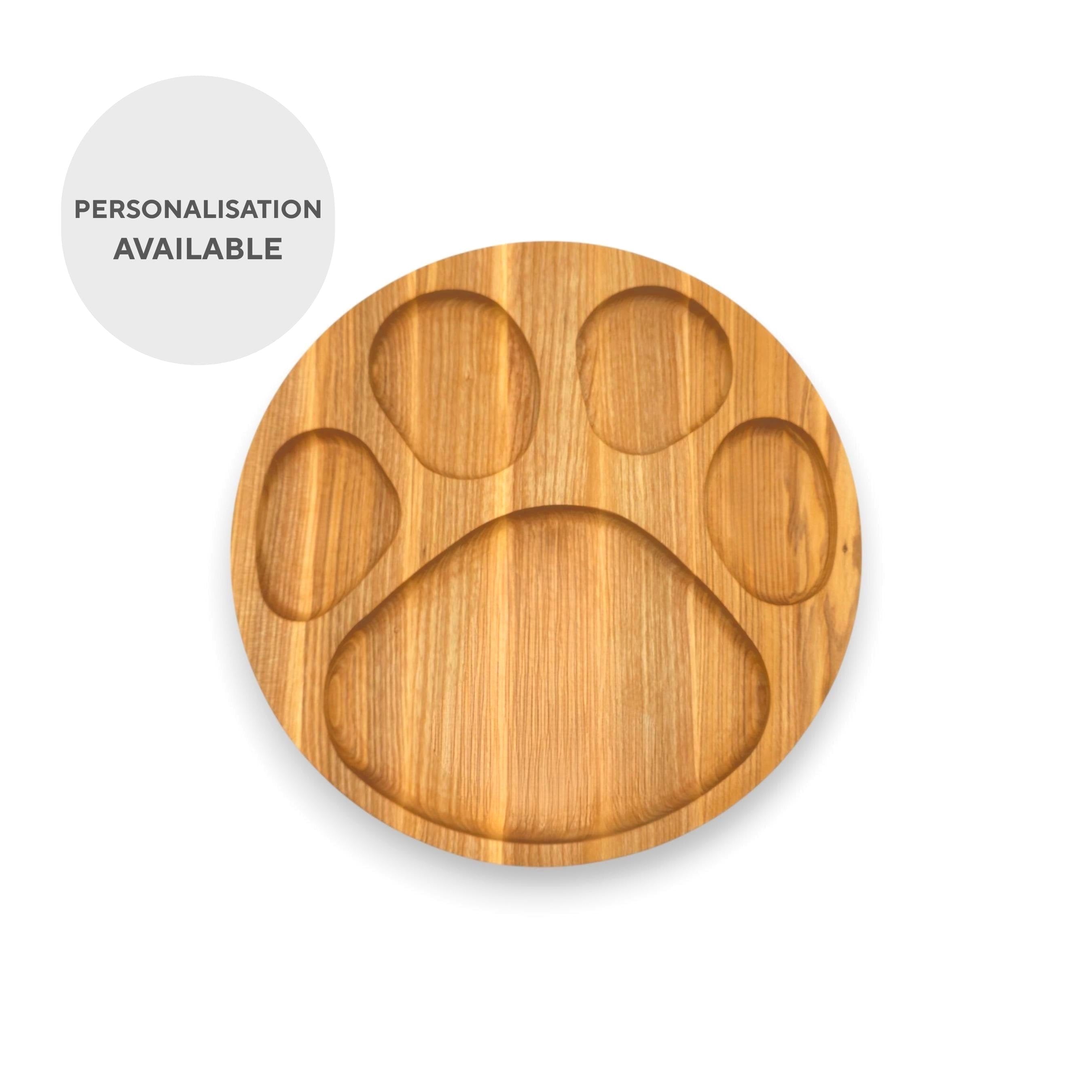 Personalised Wooden Dog Paw Shaped Plate – AboutWood